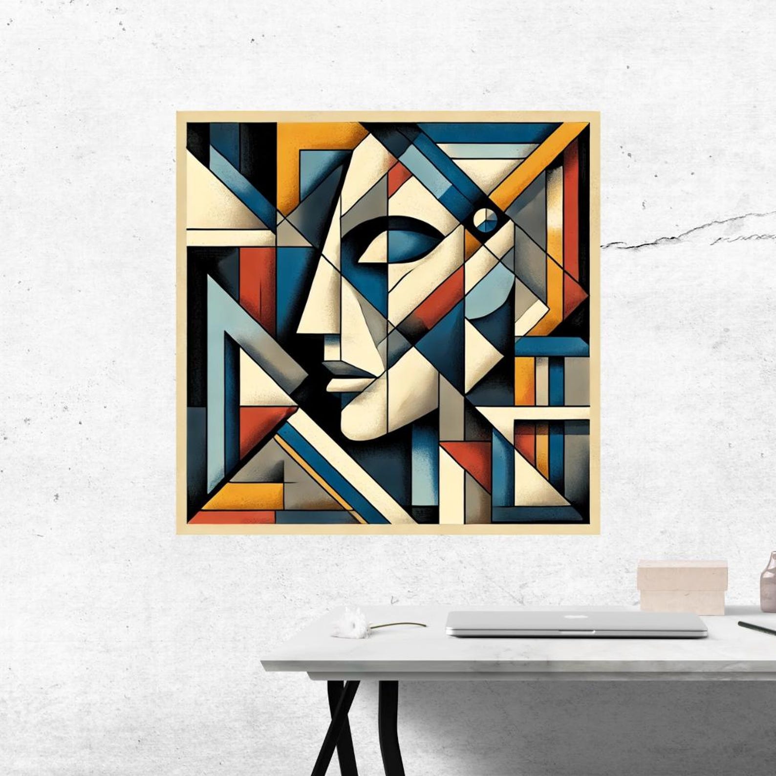 Cubist Abstract Art Print | Modern Geometric Wall Art | Digital ...