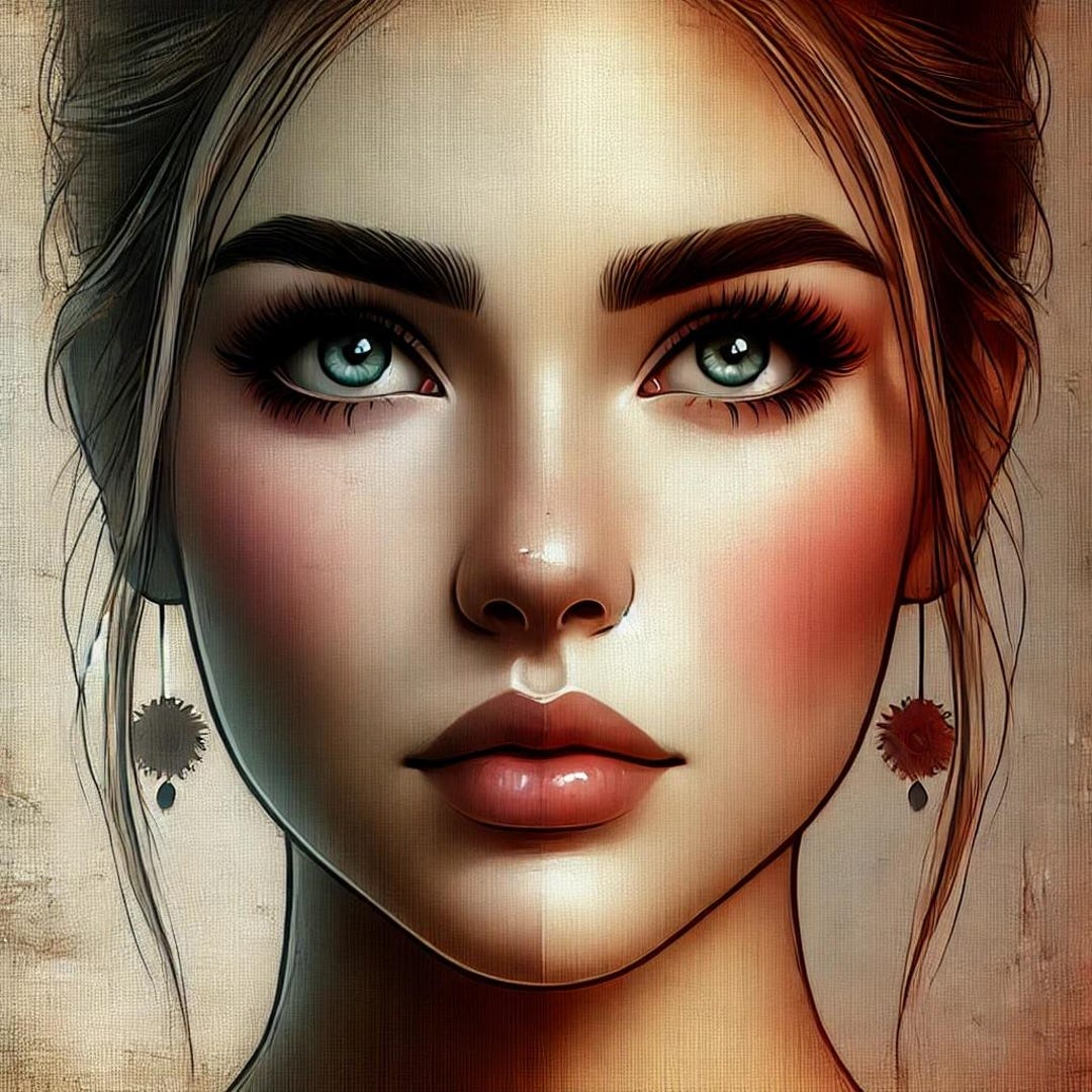 Illustrative Female Portrait | Digital Painting | Semi-realistic Art ...