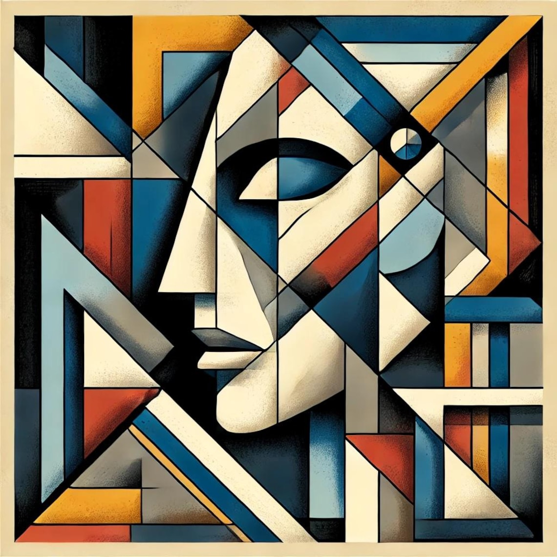 Cubist Abstract Art Print | Modern Geometric Wall Art | Digital ...