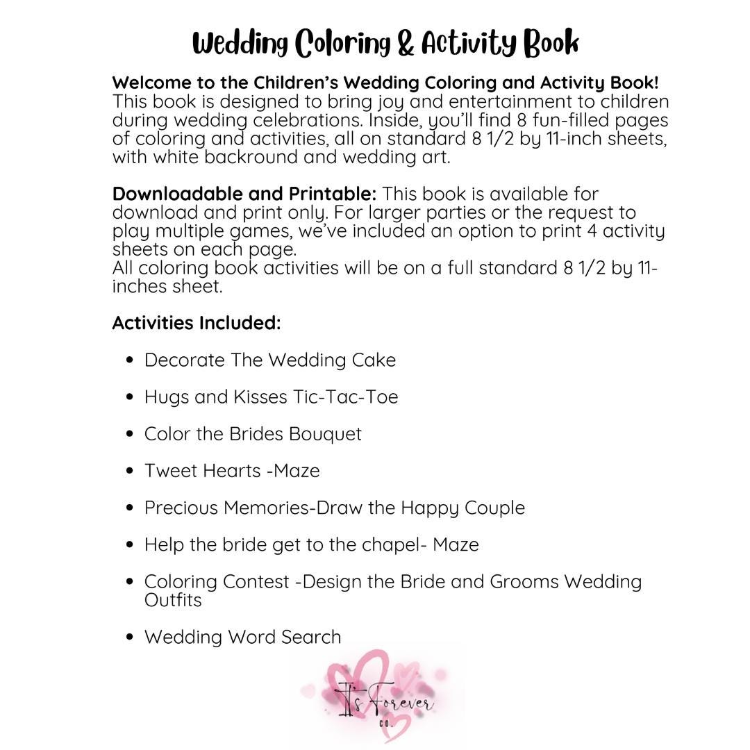 Kids Wedding Activity Books | Printable Activity Kits | Children's ...