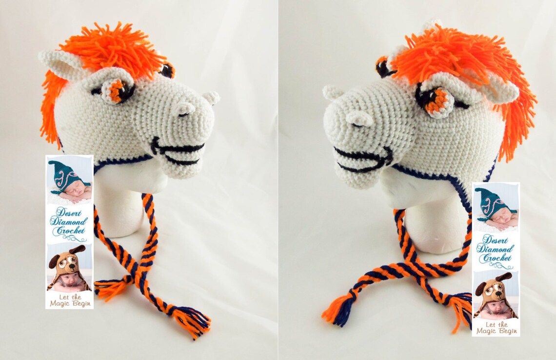 Crochet Pattern 091 - Bronco Earflap Beanie Hat - All Sizes - Etsy