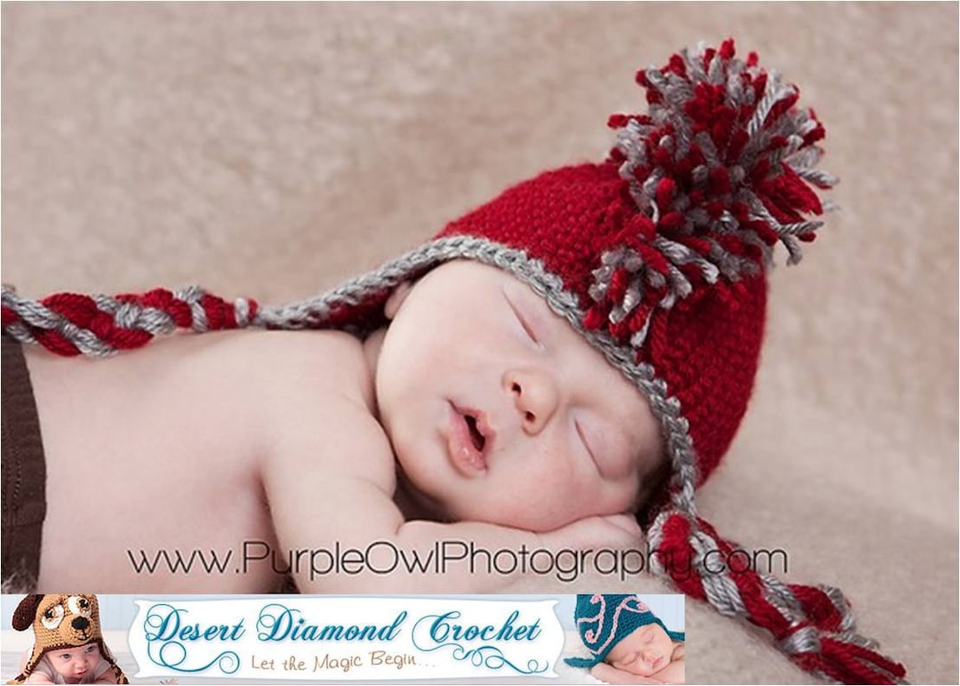 Crochet Pattern 029 - Mohawk Earflap Beanie Hat - All Sizes - Etsy