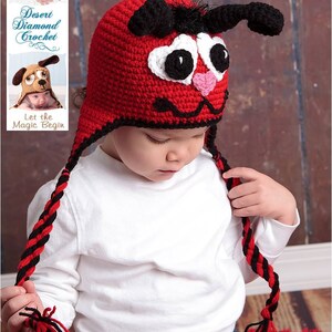 Crochet Pattern 053 - Valentine Love Bug Earflap Hat - All Sizes - Etsy