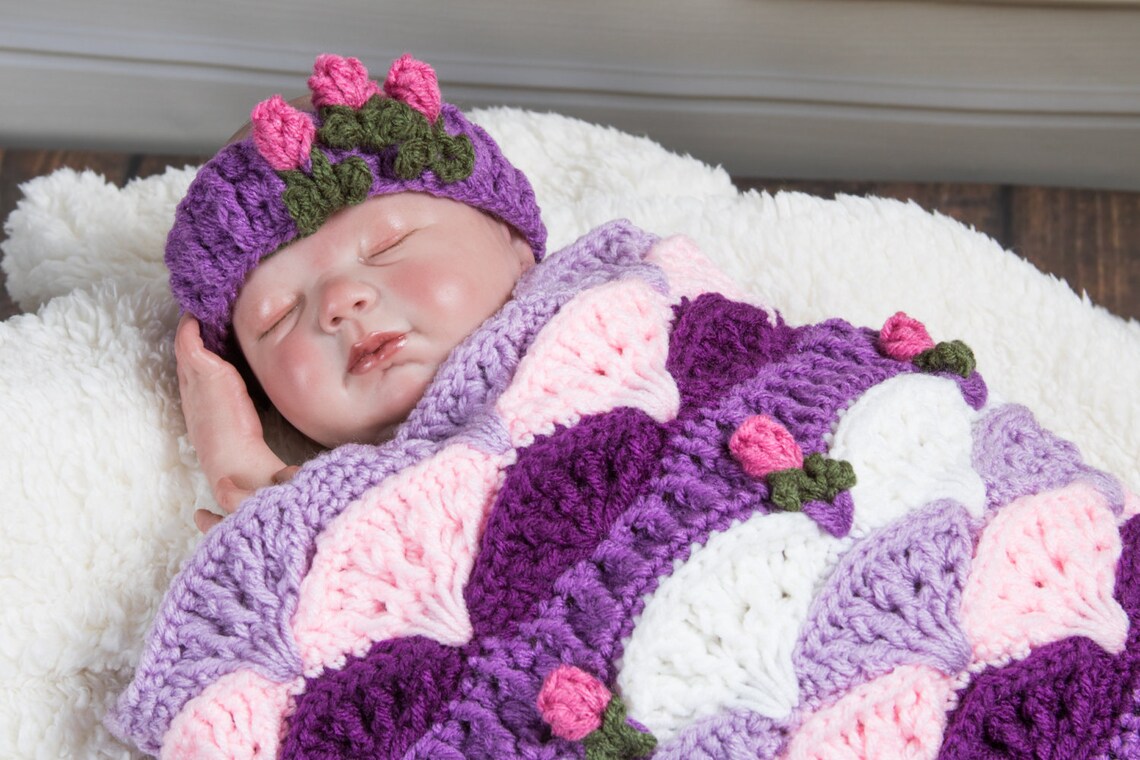 Crochet Pattern 114 - Eva Marie Spring Tulip Baby Cocoon - Etsy