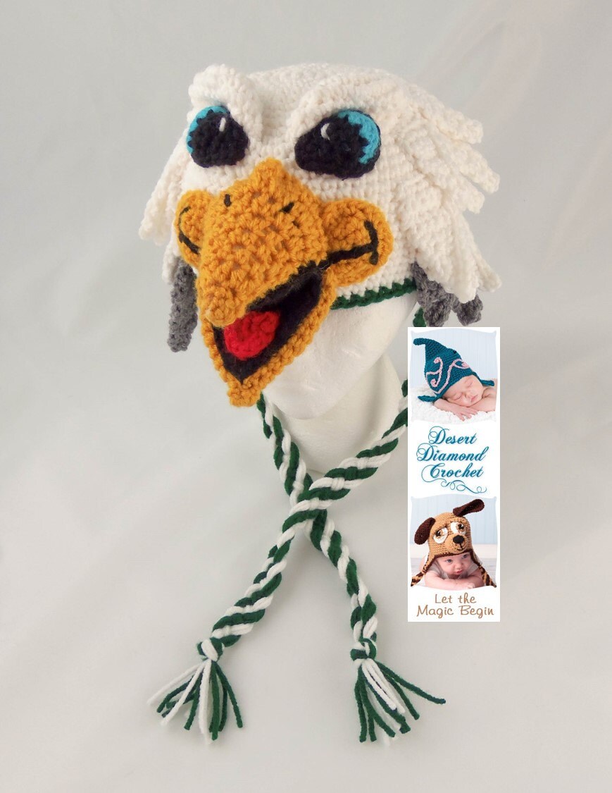 Crochet Pattern 095 - Swoop the Philadelphia Eagle Hat - All Sizes - Etsy