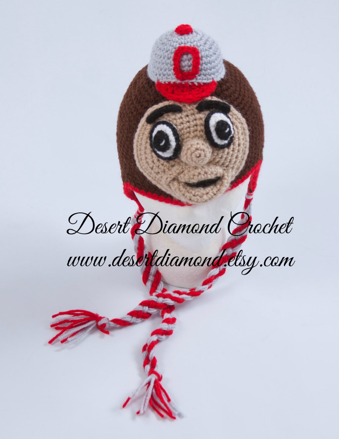 Crochet Pattern 108 - Brutus the Ohio State University Buckeye Hat - Etsy