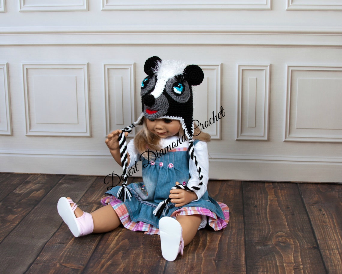 Crochet Pattern 101 - Lil Stinker Skunk Beanie Hat - All Sizes - Etsy