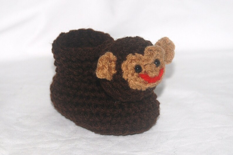 Crochet Pattern 019 Monkey Baby Booties 3 Sizes | Etsy