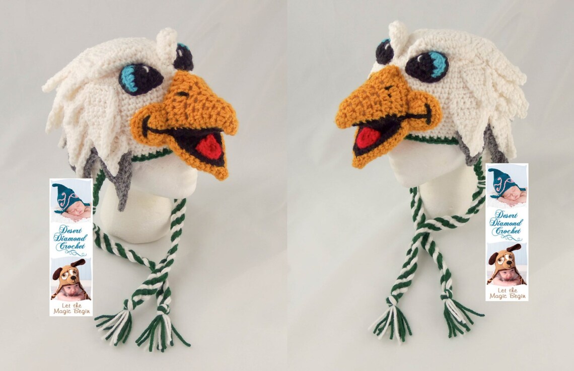 Crochet Pattern 095 - Swoop the Philadelphia Eagle Hat - All Sizes - Etsy
