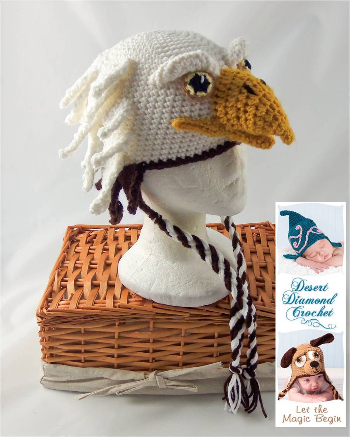 Crochet Pattern 072 - Eagle Hat - All Sizes - Etsy