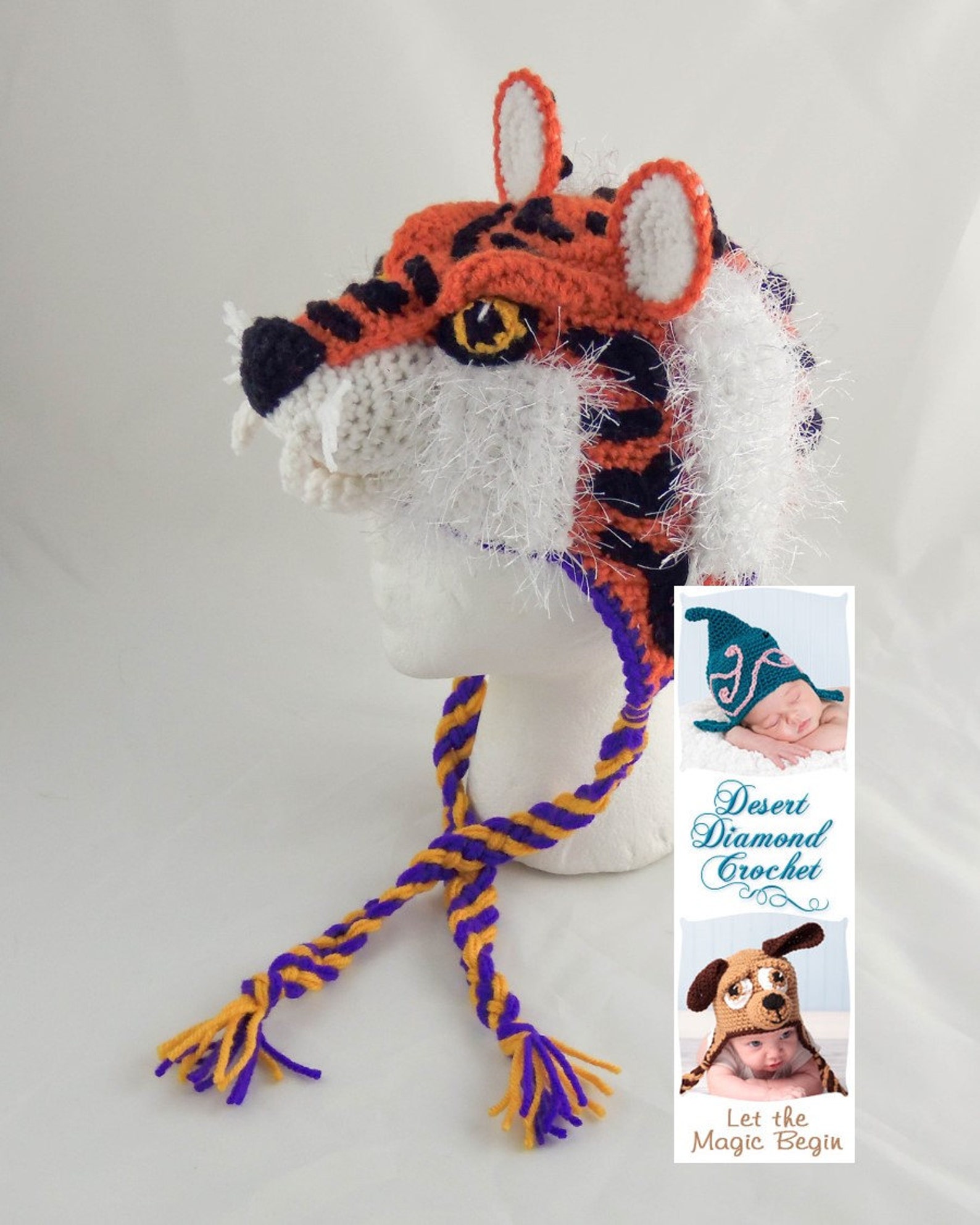 Crochet Pattern 093 Louisiana State University Tiger Hat - Etsy