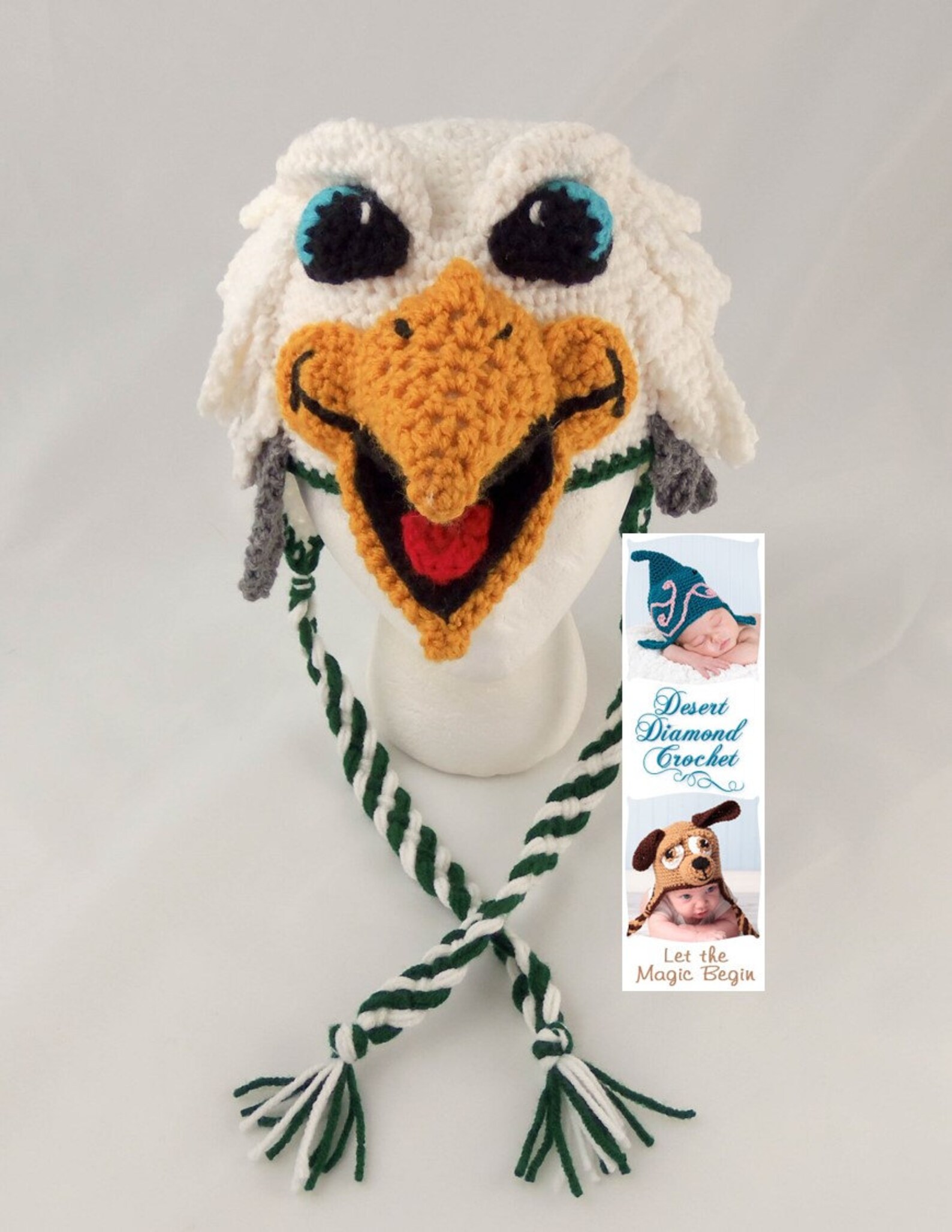 Crochet Pattern 095 - Swoop the Philadelphia Eagle Hat - All Sizes - Etsy