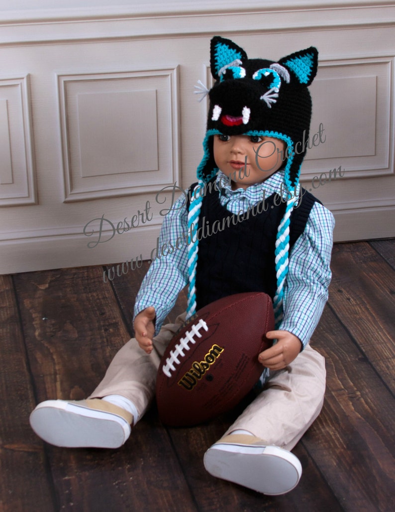 Crochet Pattern 106 Sir Purr Carolina Panther Hat - Etsy