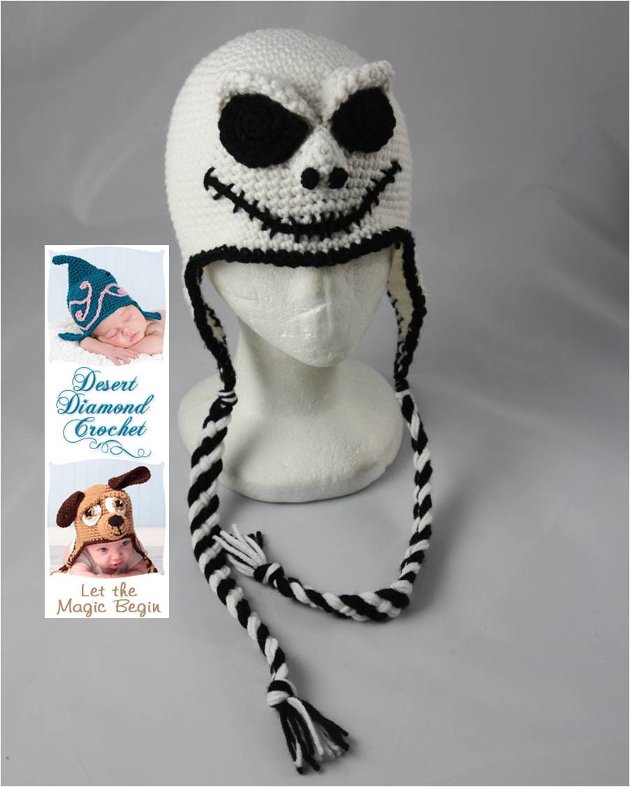 Crochet Pattern 038 - Skeleton Beanie Hat - All Sizes - Etsy