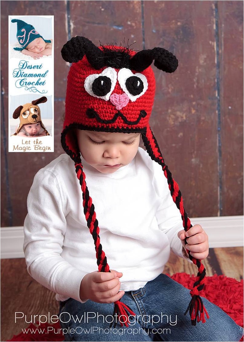 Crochet Pattern 053 Valentine Love Bug Earflap Hat All - Etsy
