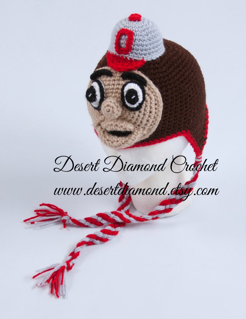 Crochet Pattern 108 - Brutus the Ohio State University Buckeye Hat - Etsy