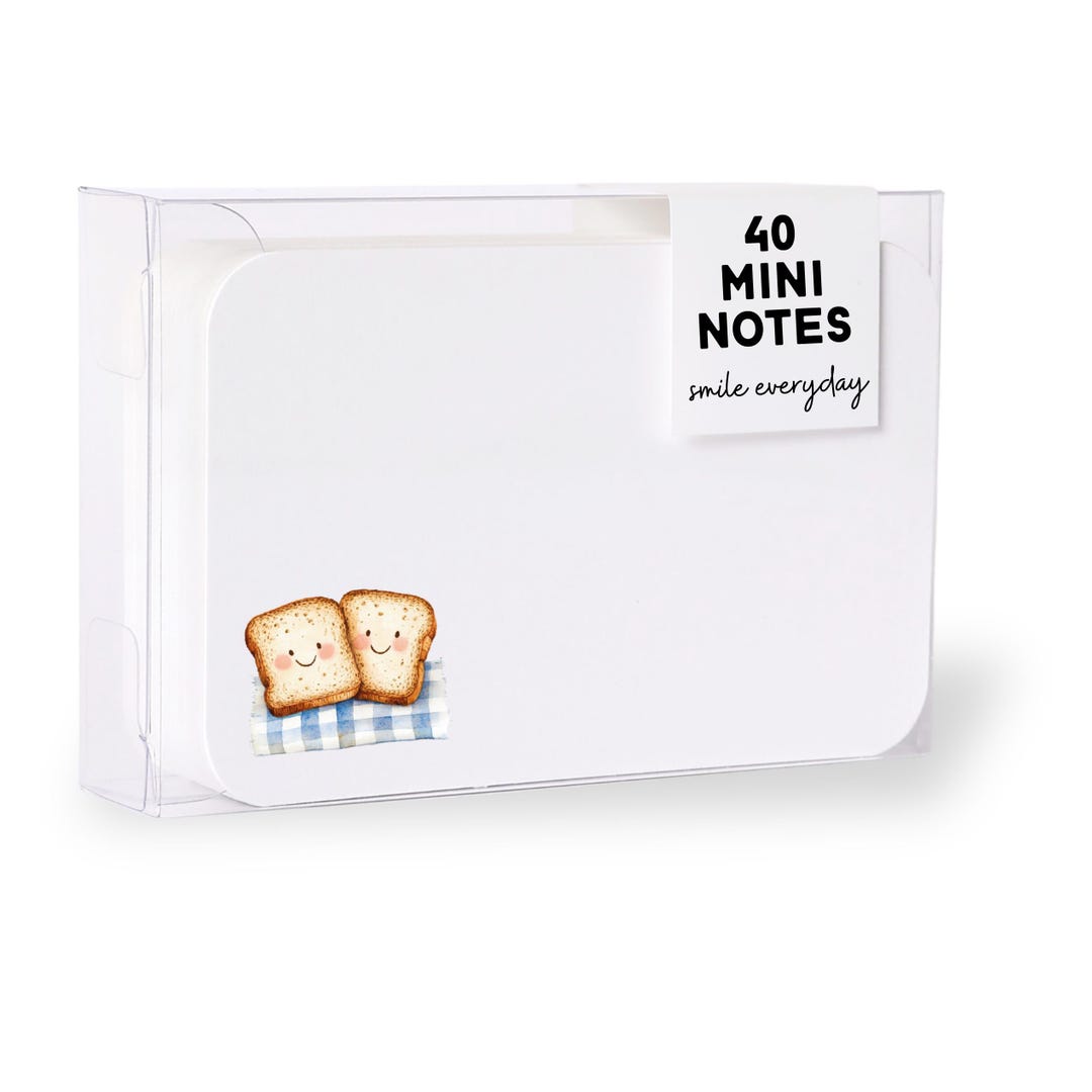 40 Small Blank Toast Cards With Box - for Kind Words, Packed Lunch ...