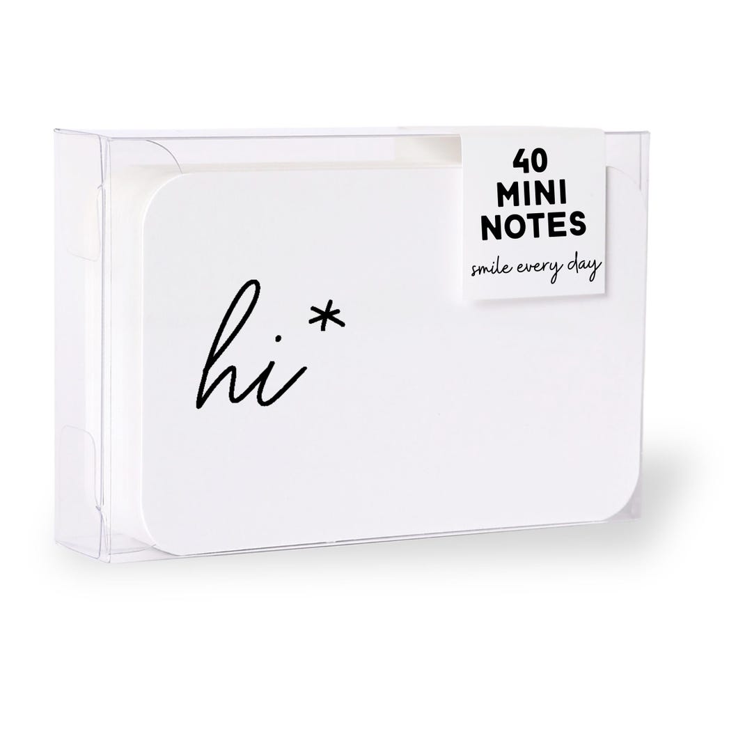 40 Small Blank Cards Hi! With Box - for Kind Words, Note Card Work ...