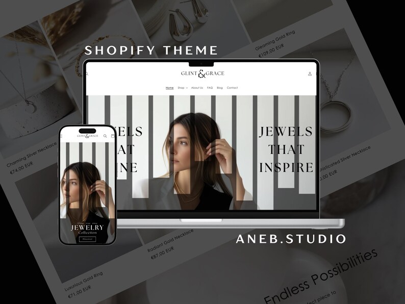 Shopify Theme, Aesthetic Shopify Template, Editable Canva Website ...