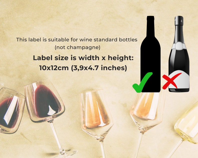 Editable Digital Wine Label Printable Elegant Design Wedding ...
