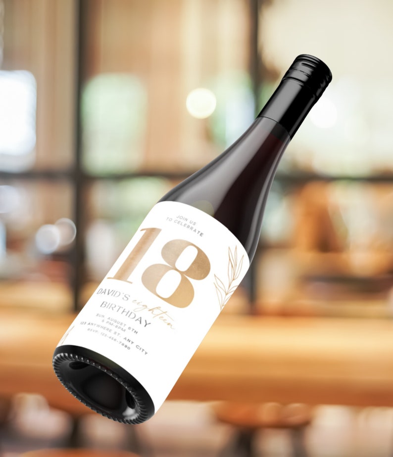 Editable Digital Wine Label Printable Elegant Design Wedding ...