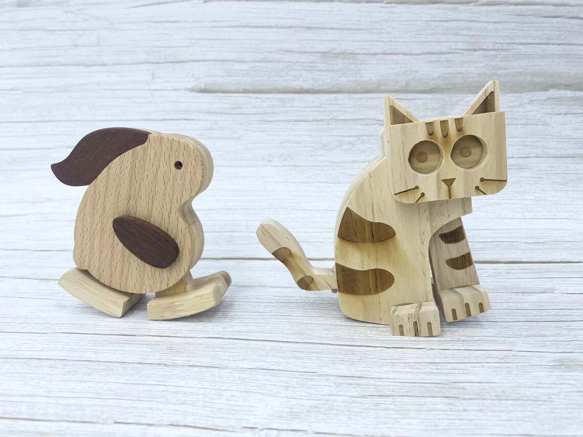 Cute Hand Carved Wooden Animal Decoration, Panda Handmade Wood Carving ...