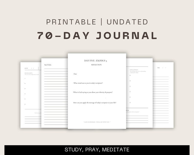 Prayer Journal, Printable Bundle, Digital Bible Study, Bible Verse ...