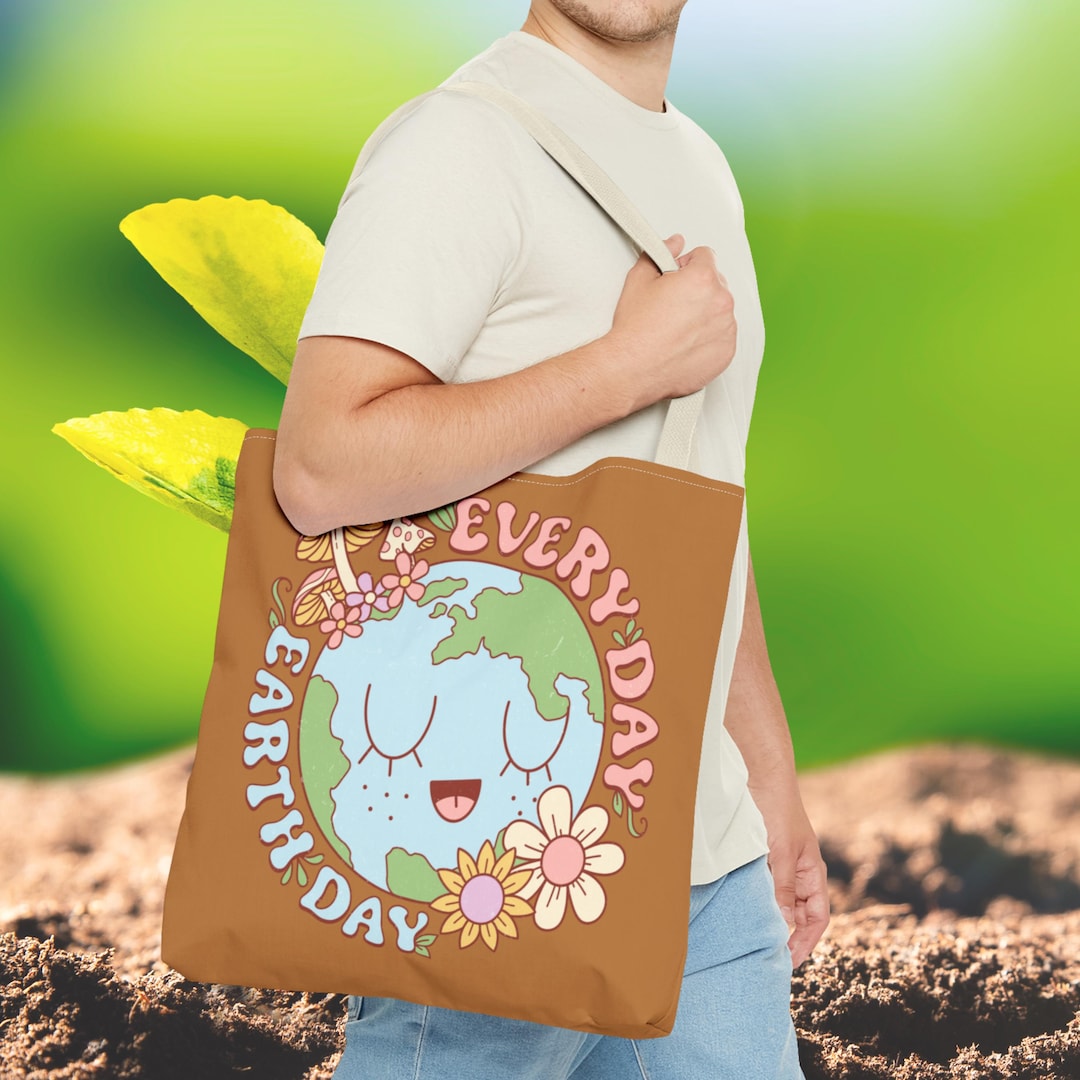 Earth Day Tote Bag, Eco-friendly Market Bag, Reusable Grocery Tote ...