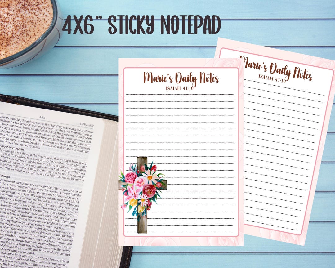Custom Christian Floral Post-it® Note Pads for Daily, Personalized ...