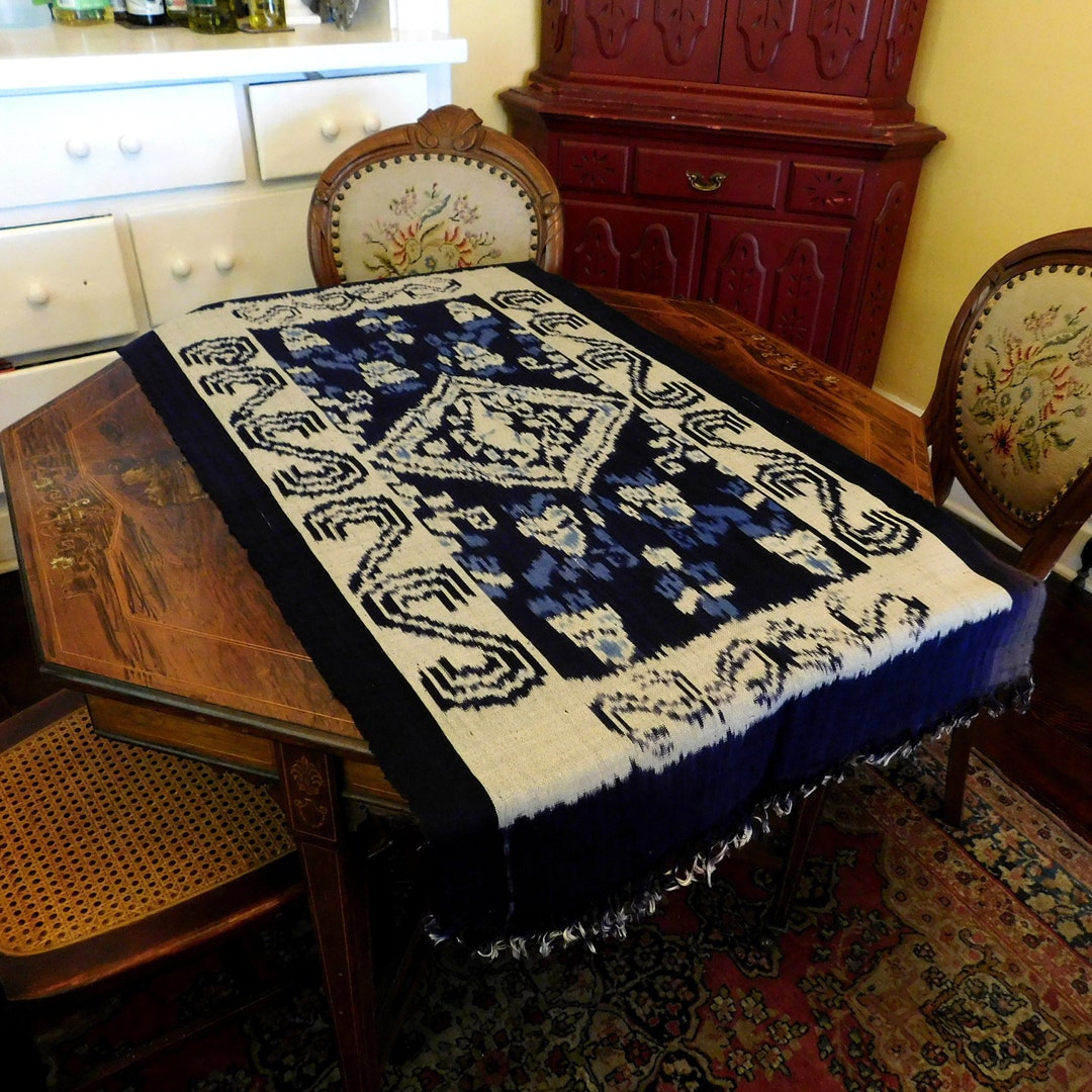 Vintage Ikat Woven Table Runner - "heads" Pattern From Indonesia ...
