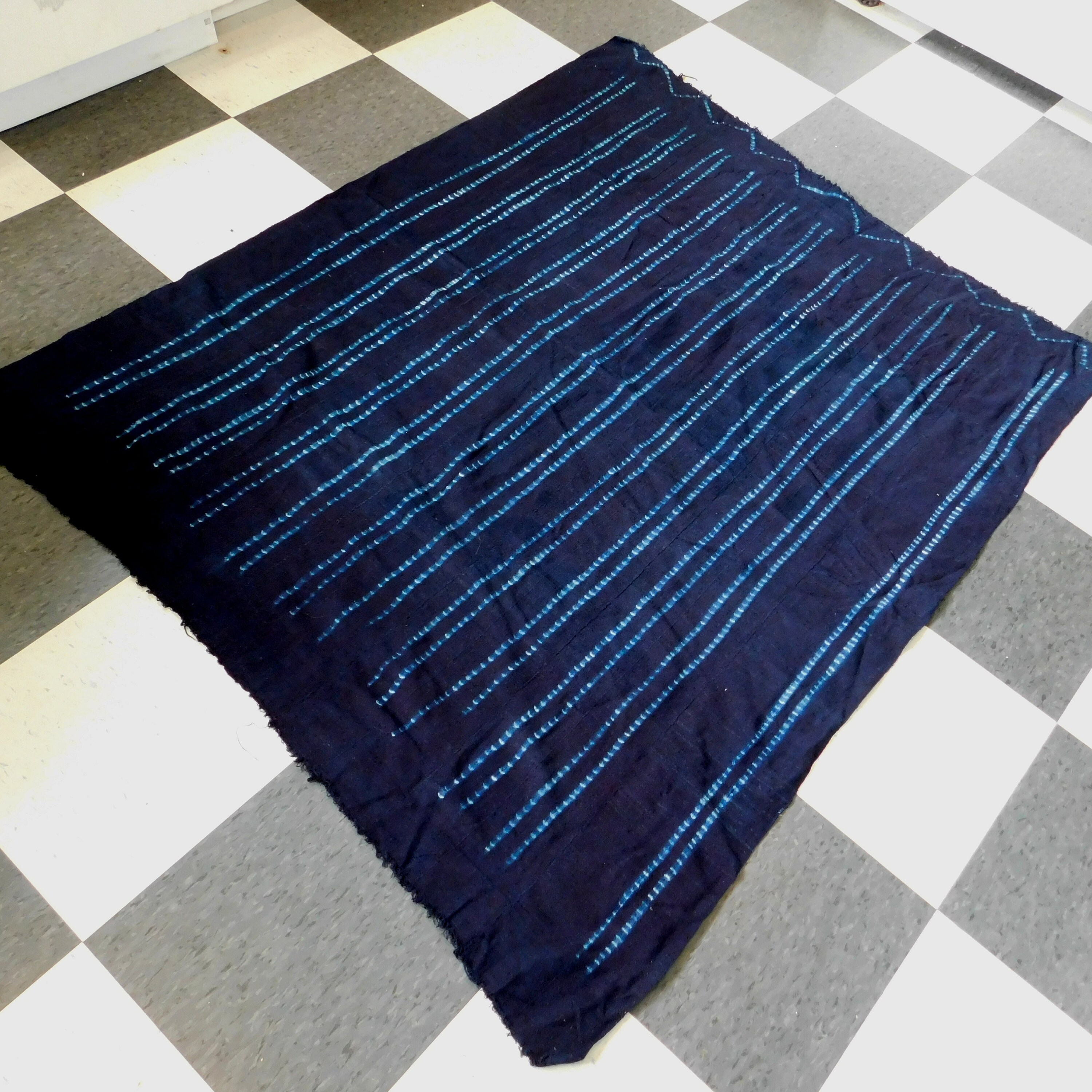 Vintage Authentic Mali Dogon Tribe Indigo Tie-dyed Cloth Fabric - Hand ...