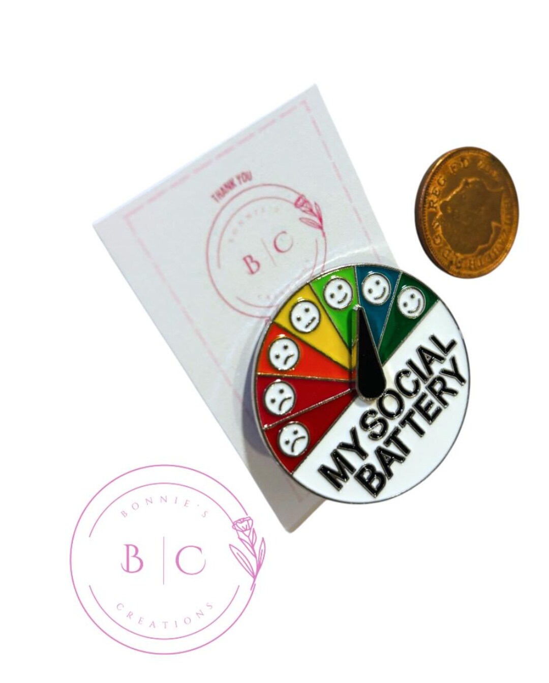 Social Battery Badge | Pin Badge | Sliding Badge | Social Charge ...