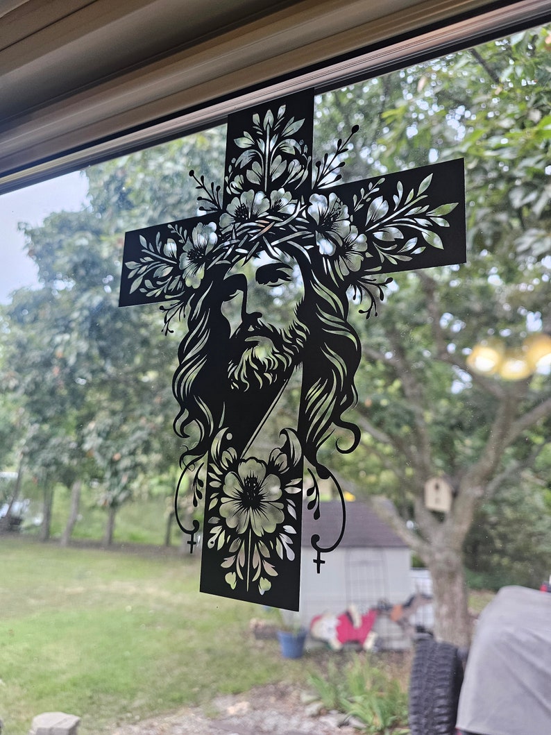 Jesus Decal, Cross Wall Art Decal Sticker, Removable Vinyl Decal, God ...