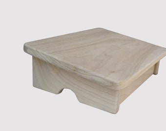 Foot Stool Poplar Wood 4 Tall Maple Stain made in the USA 14 Long, 9 1/ ...