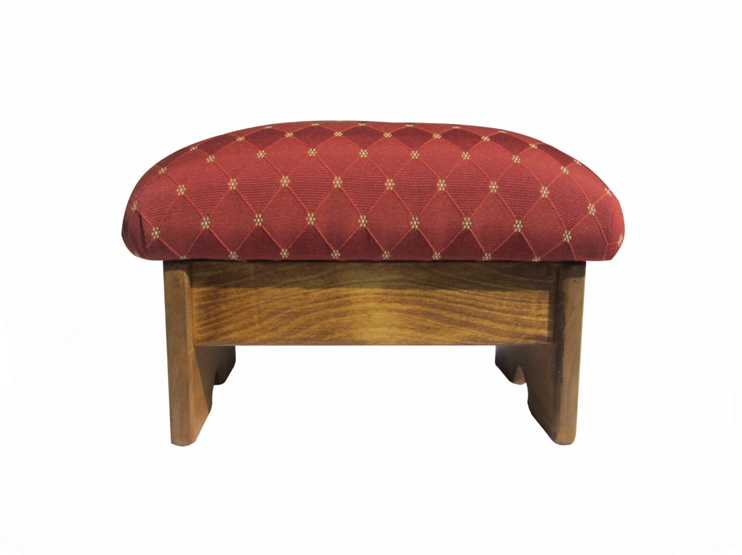 Padded Foot Stool 15 Rococo Red Maple Stain made in the USA - Etsy