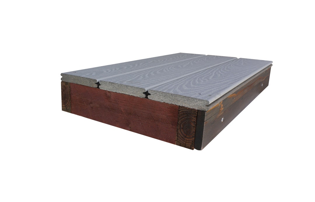 Outdoor Intermediate Step, Grey Timbertek, 48" Long X 22 1/2" Wide X 4. ...
