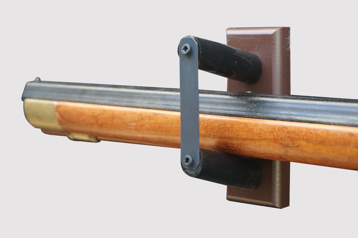 Horizontal Wall Mount for a Musket Rifle With A Security Bracket, Brown ...