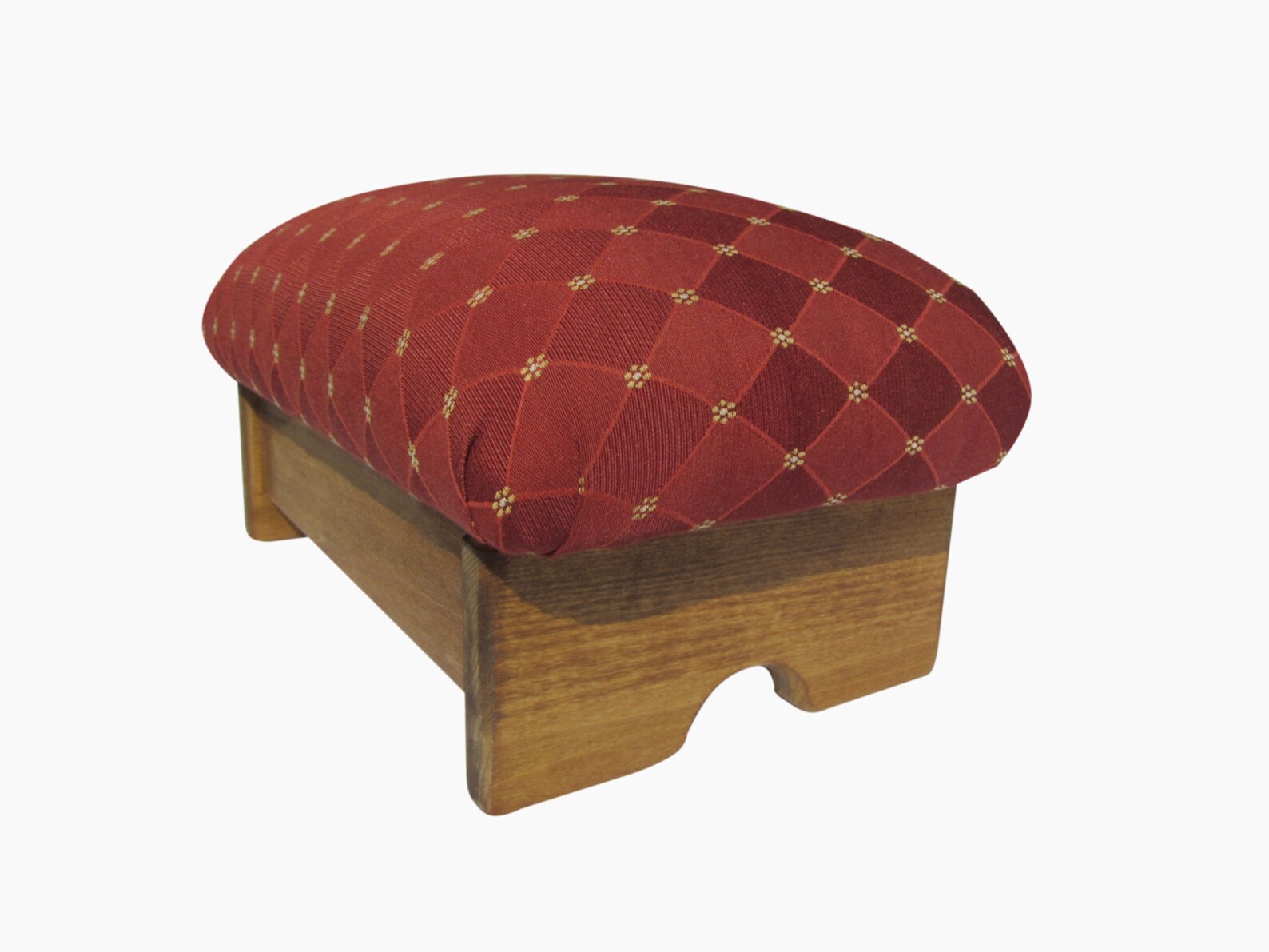 Padded Foot Stool 7" Tall, Rococo Red, Maple Stain (made in the USA) - Etsy
