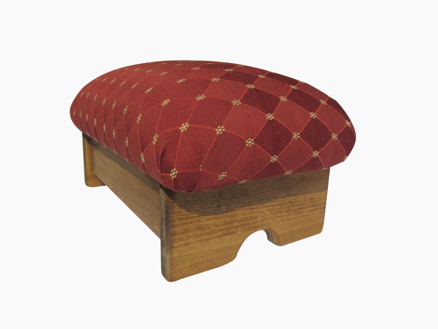 Padded Foot Stool 7 Tall Rococo Red Maple Stain made - Etsy