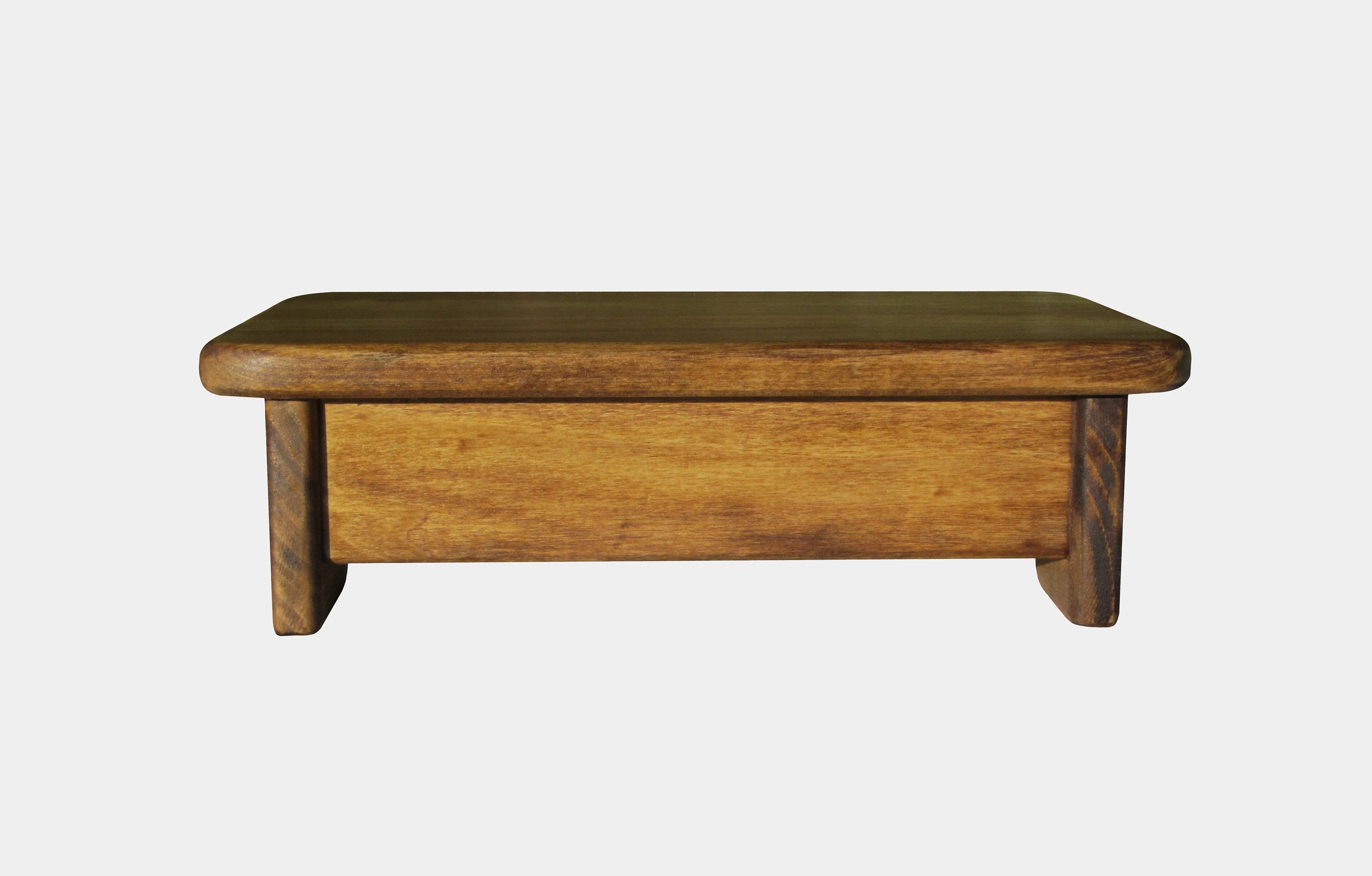 Foot Stool Poplar Wood 4" Tall Maple Stain 14” Long, 9 1/4” Wide , 4 ...