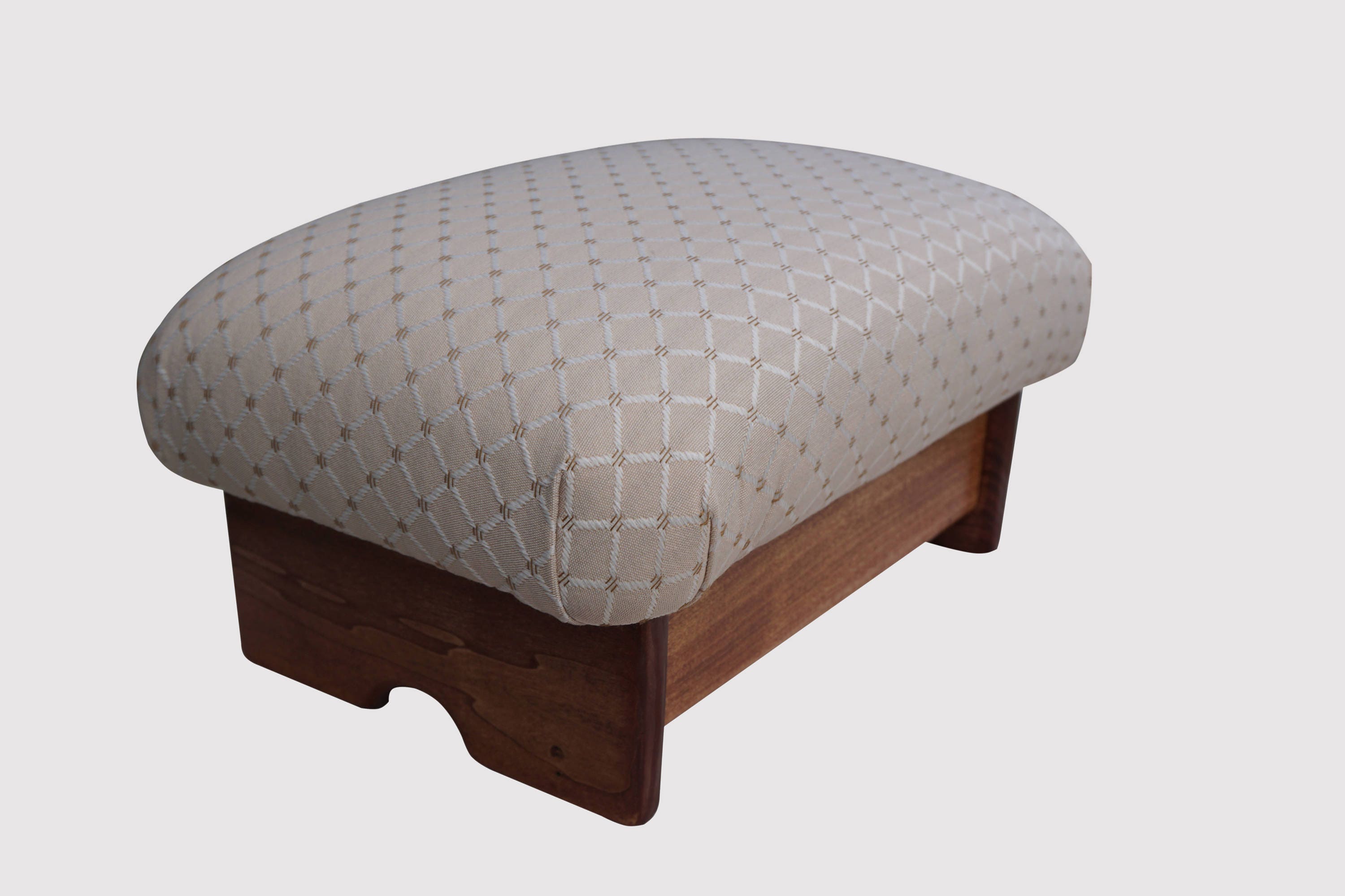 Padded Foot Stool 7 Tall Maple Stain Winter Field - Etsy