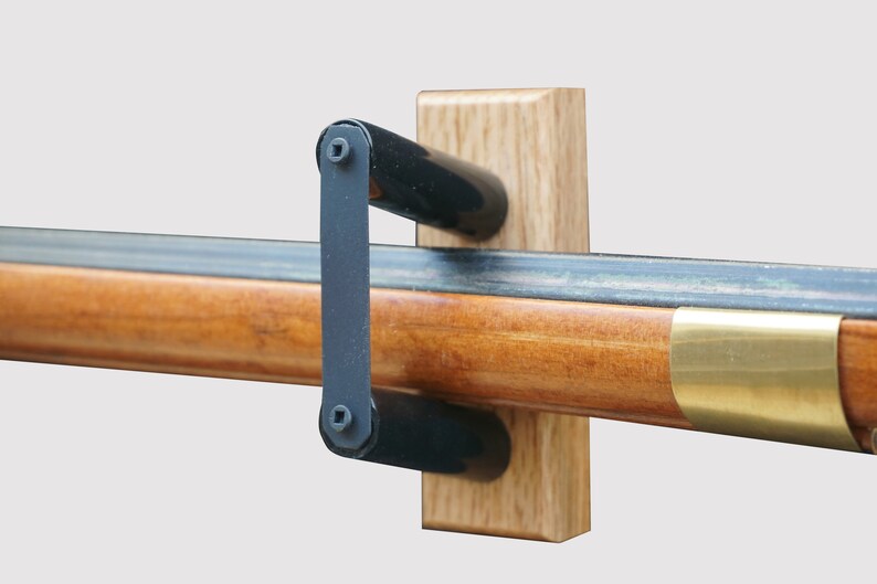 Horizontal Wall Mount for a Musket Rifle With A Security Bracket, Oak ...