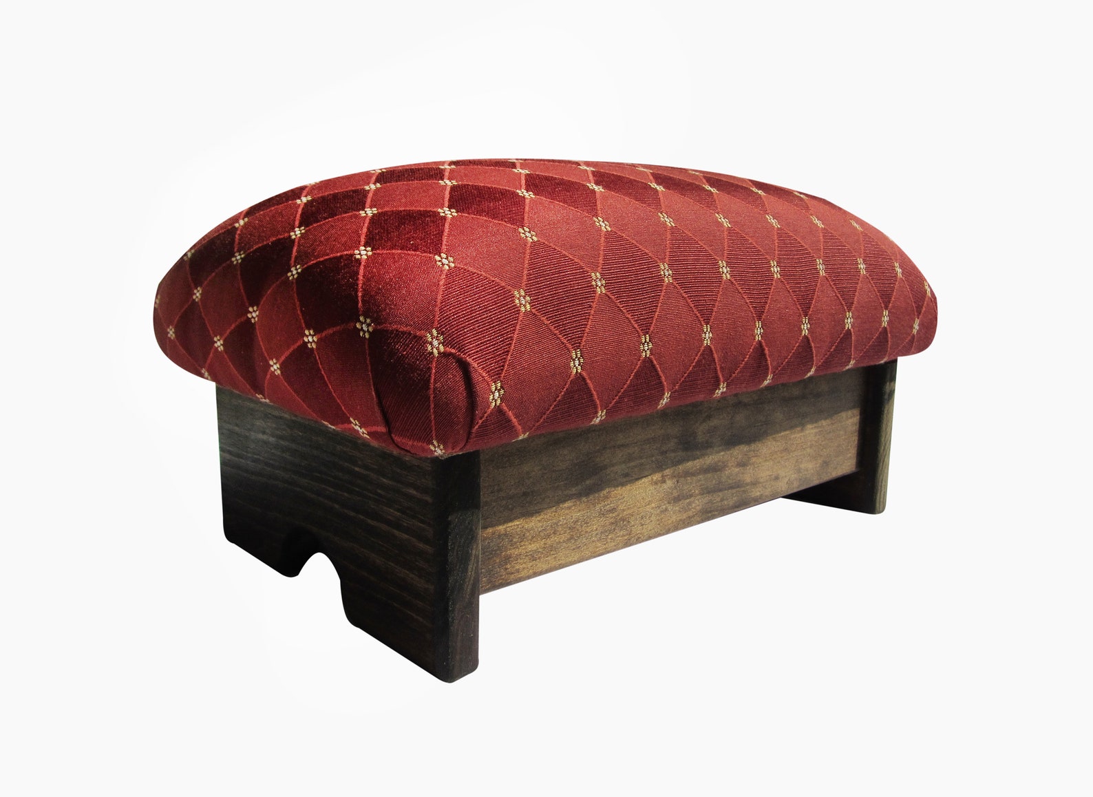 Padded Foot Stool 7 Tall Roccoco Red Walnut Stain - Etsy