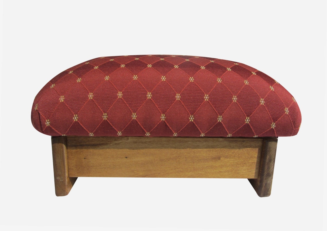 Padded Foot Stool 7 Tall Rococo Red Maple Stain made - Etsy