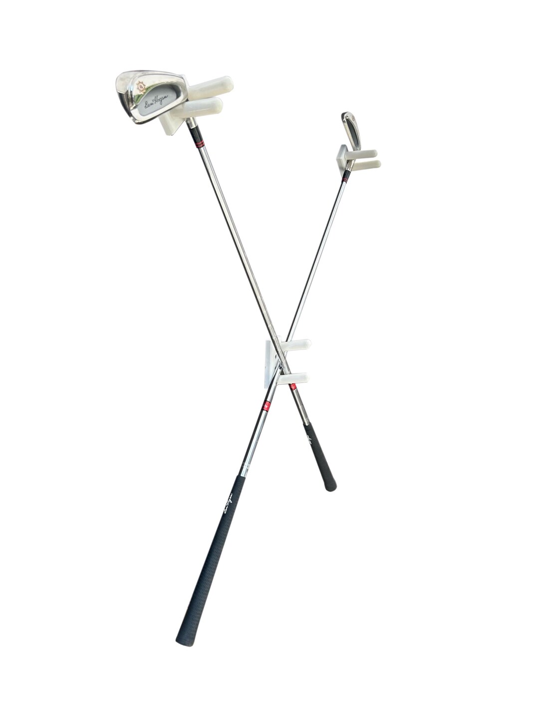 Horizontal Golf Club Cross Display Wall Mounts, White (made in the USA ...
