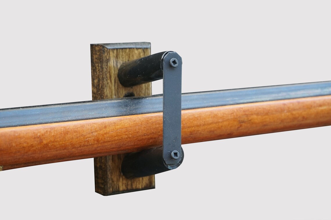 Horizontal Wall Mount for a Musket Rifle With A Security Bracket, Aged ...