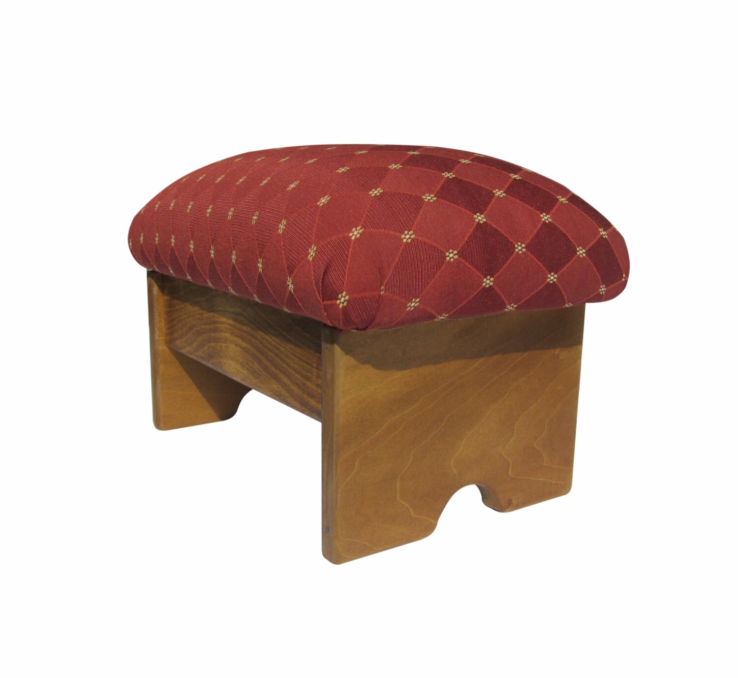 Padded Foot Stool 15 Rococo Red Maple Stain made in the USA - Etsy