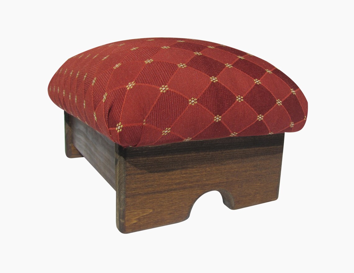 Padded Foot Stool 7 Tall Roccoco Red Walnut Stain - Etsy