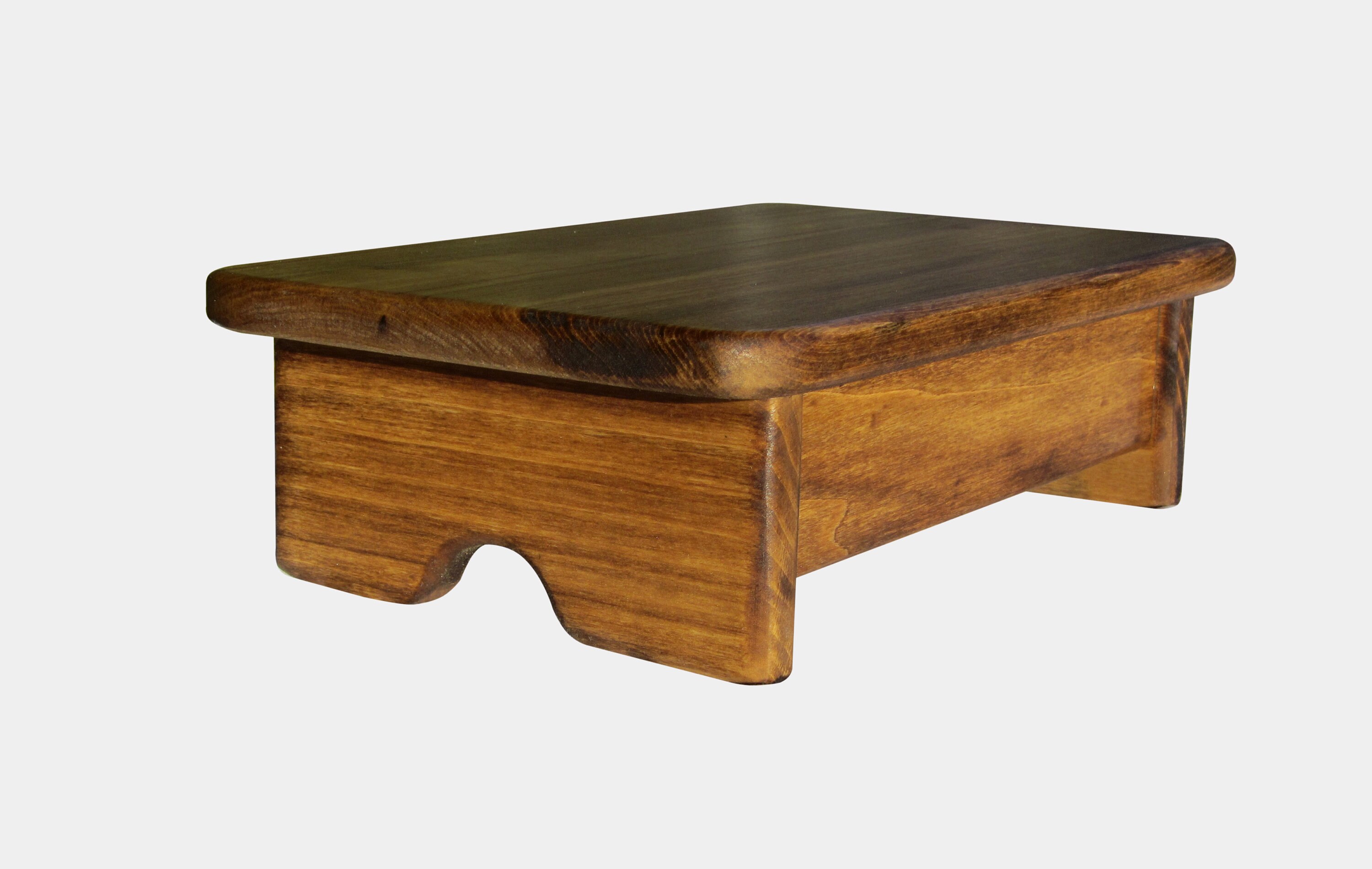 Foot Stool Poplar Wood 4" Tall Maple Stain 14” Long, 9 1/4” Wide , 4 ...