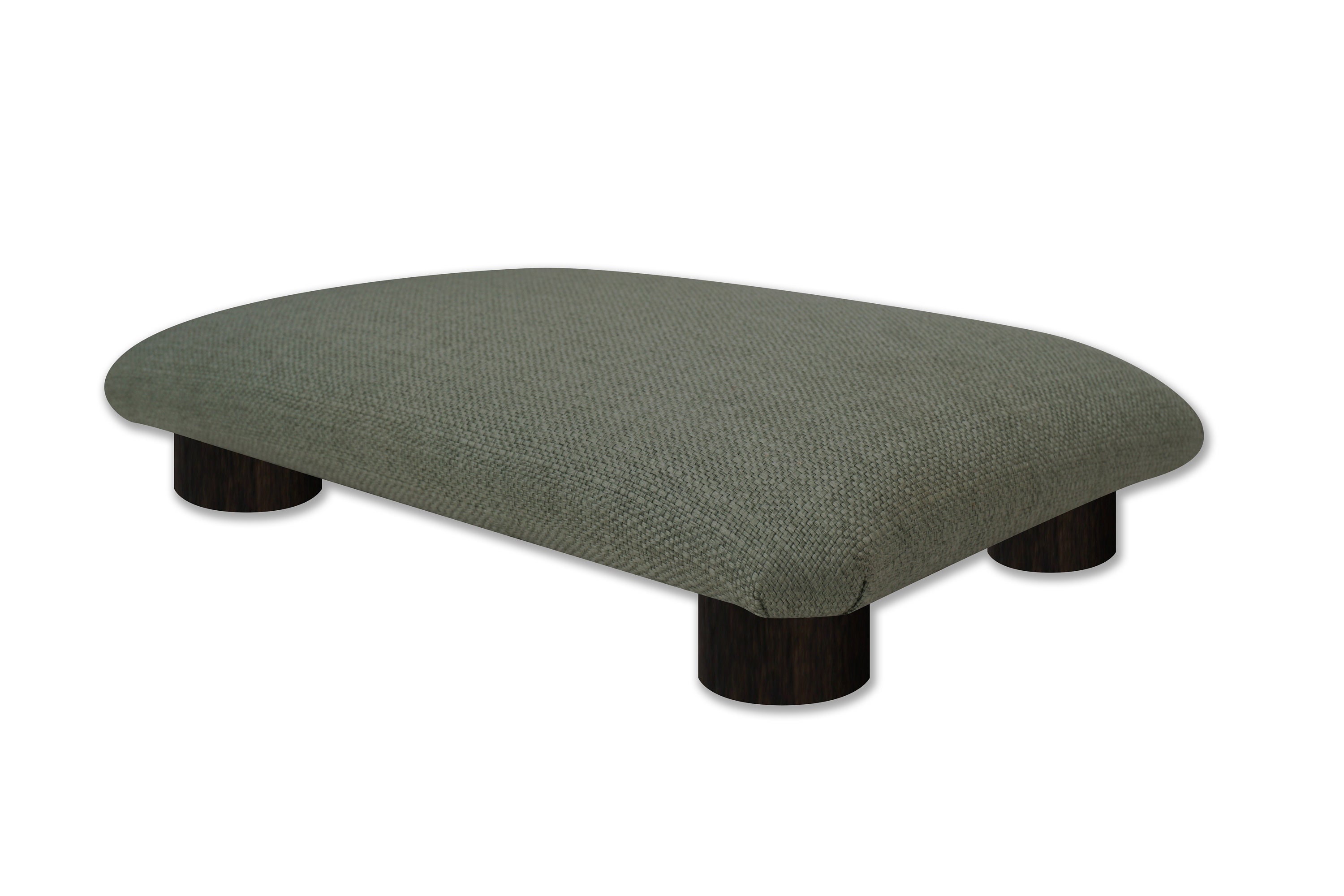 Padded Foot Stool, 3 Tall, Green Velvet Fabric, Tufted With One Button ...